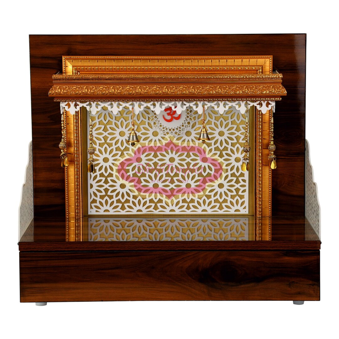Shriji Temples Customized Wooden Temple With LED Light for Home and ...