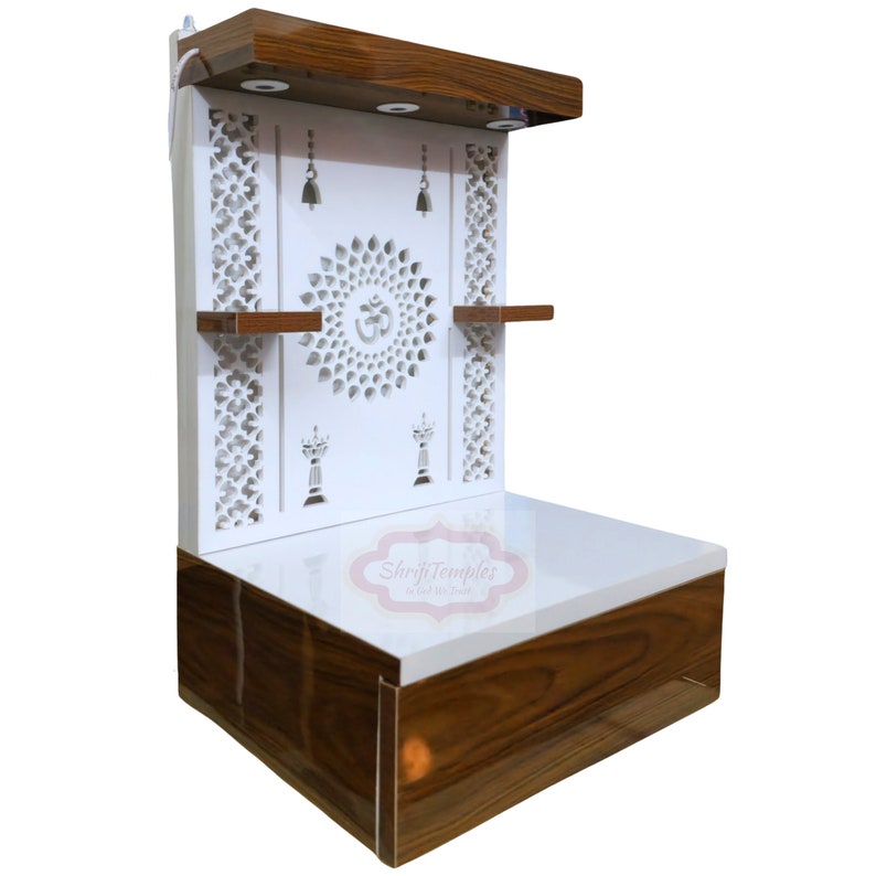 Shriji Temples Customized Wooden Temple With LED Light for Home and ...