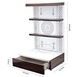 Shriji Temples Customized Wooden Temple With LED Light for Home and ...