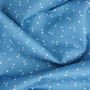 Patriotic Stars Fabric, Seasonal Basics White Stars on Blue by Riley ...