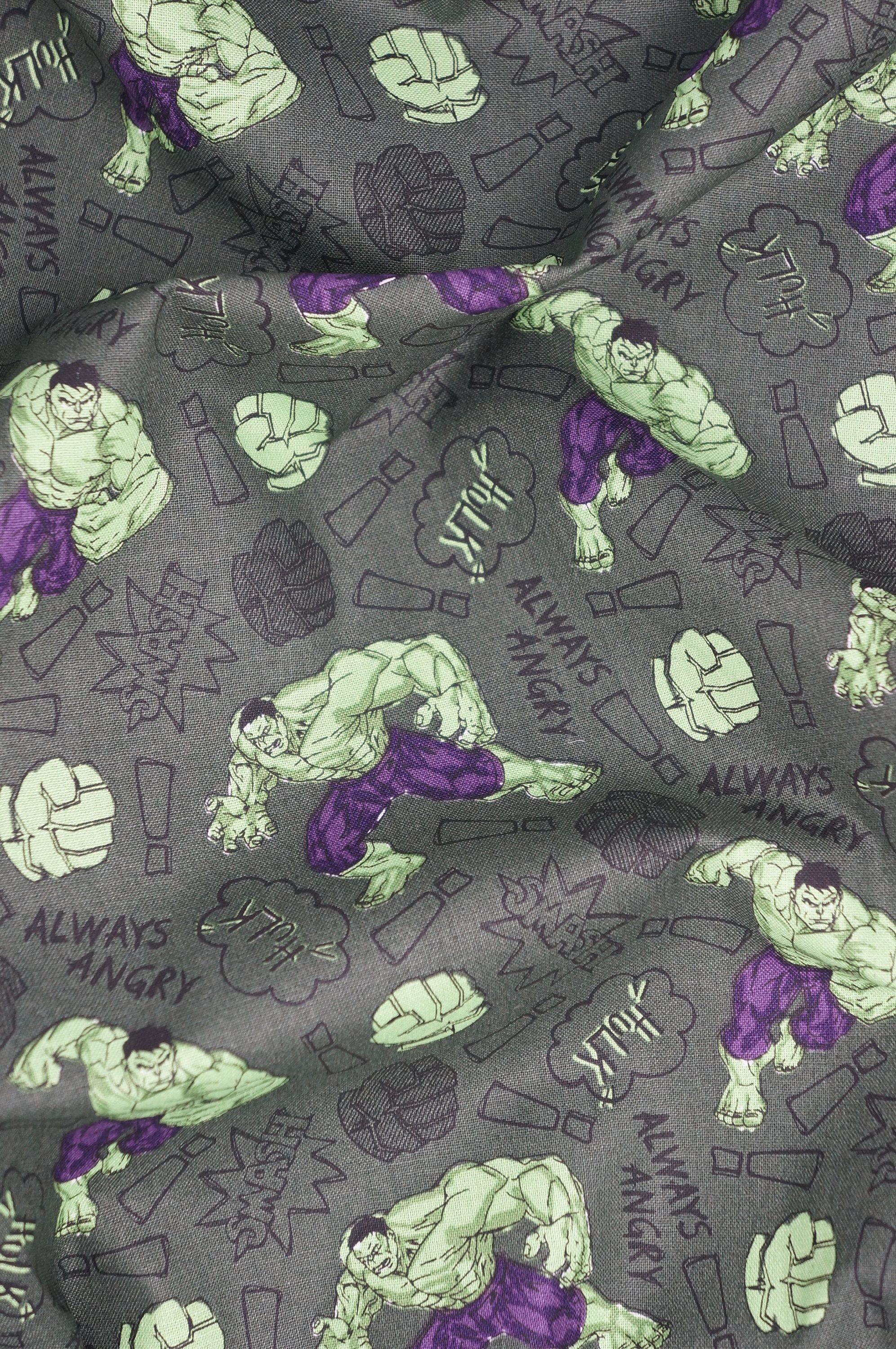 The Incredible Hulk Fabric, Disney Marvel Hulk Doodle Licensed Novelty ...