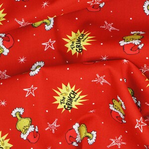 Grinch Fabric Red Grinch Head Toss With Stars How The Grinch Stole