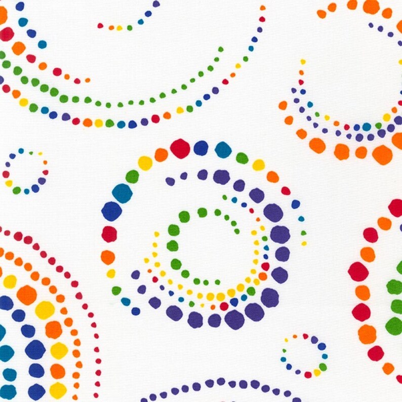 Rainbow Dot Blender Fabric, Multi Dots on Black by Robert Kaufman ...