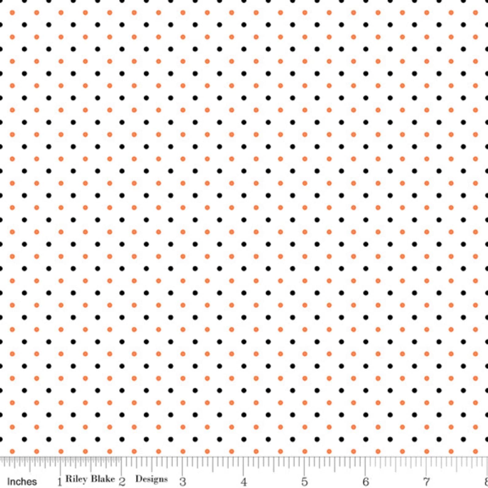 Halloween Swiss Dot Blender Fabric, Orange and Black Swiss Dots on ...