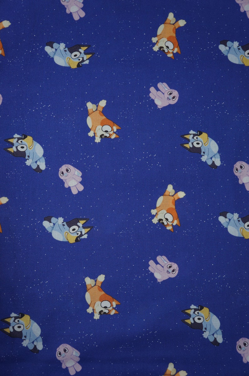 Bluey Fabric Disney Junior Goodnight Bluey Licensed by - Etsy Ireland