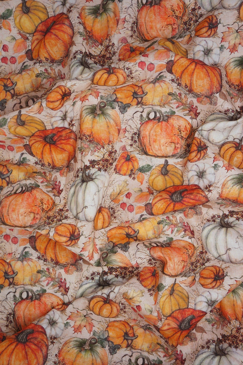 Fall Pumpkin Fabric, Pumpkins by Susan Winget Halloween Novelty Cotton ...