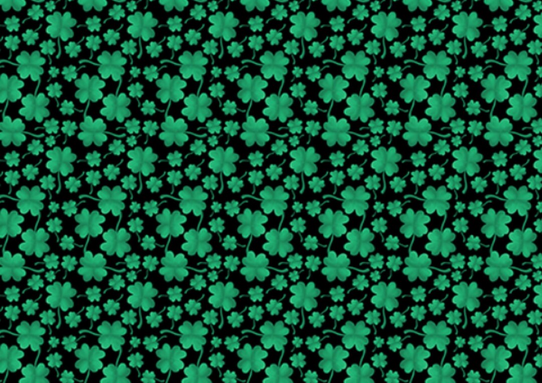 Mini Shamrocks Fabric on Black by Andi Metz for Kanvas Studio Quilting ...