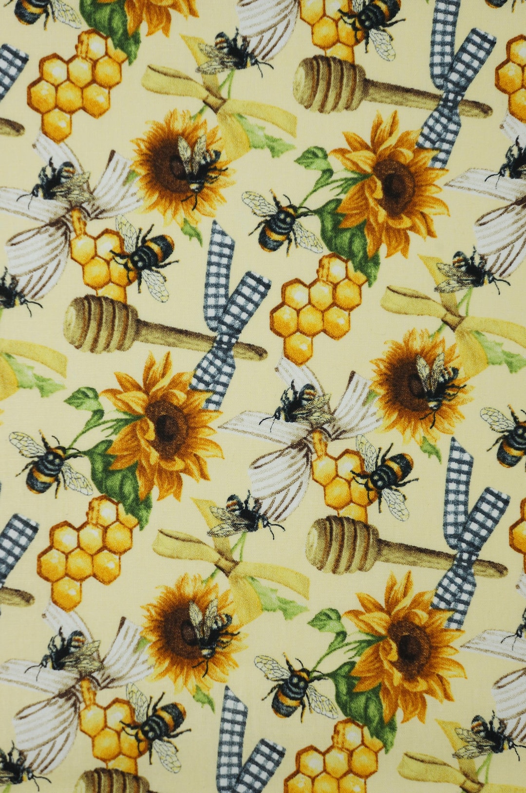 Honey Bee Fabric, Honeybees on Yellow by David Textiles Novelty Cotton ...