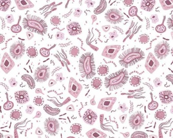 Bacteria Fabric Microbes, Bacteria and Germs by Kostolom3000 Blue Teal ...