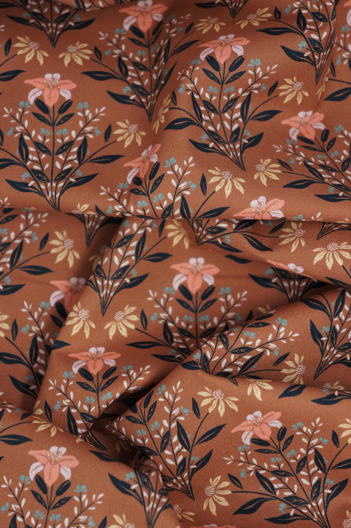 Floral Fabric, Bouquet on Mustard From the Eventide Collection by ...