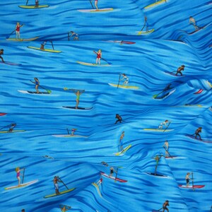 Paddle Board Fabric, Summer Sports Fabric, People Paddle Boarding on ...