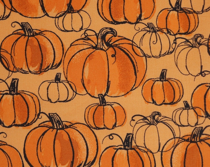 Pumpkin Fabric, Pumpkin Patch on Orange by Robert Kaufman Quilting ...