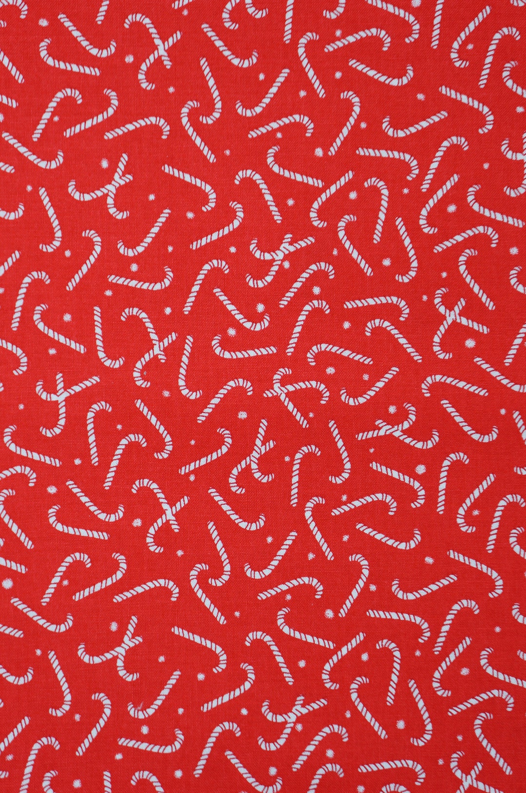 Christmas Candy Cane Fabric, Red Candycanes by Timeless Treasures ...