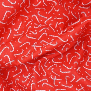 Christmas Candy Cane Fabric, Red Candycanes by Timeless Treasures ...