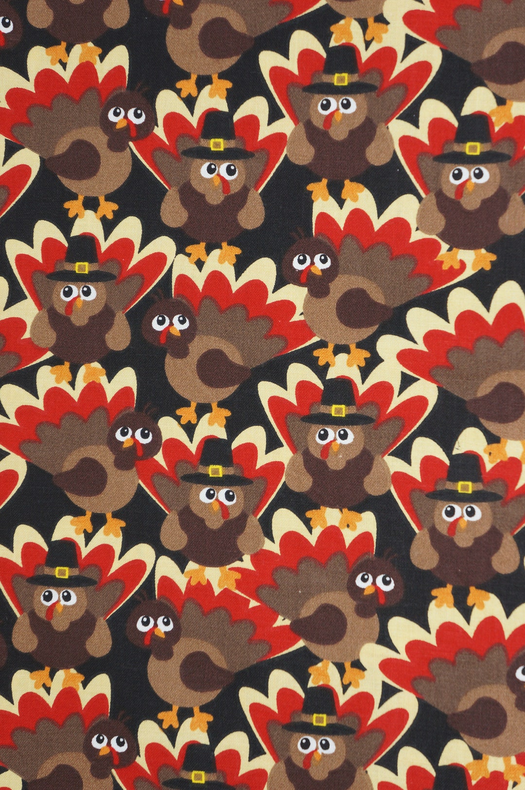 Packed Turkeys Thanksgiving Novelty Cotton Fabric, Pilgrim Turkeys - Etsy
