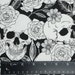 Skulls and Roses Fabric, Skulls and Roses in Black and White by Fabric ...