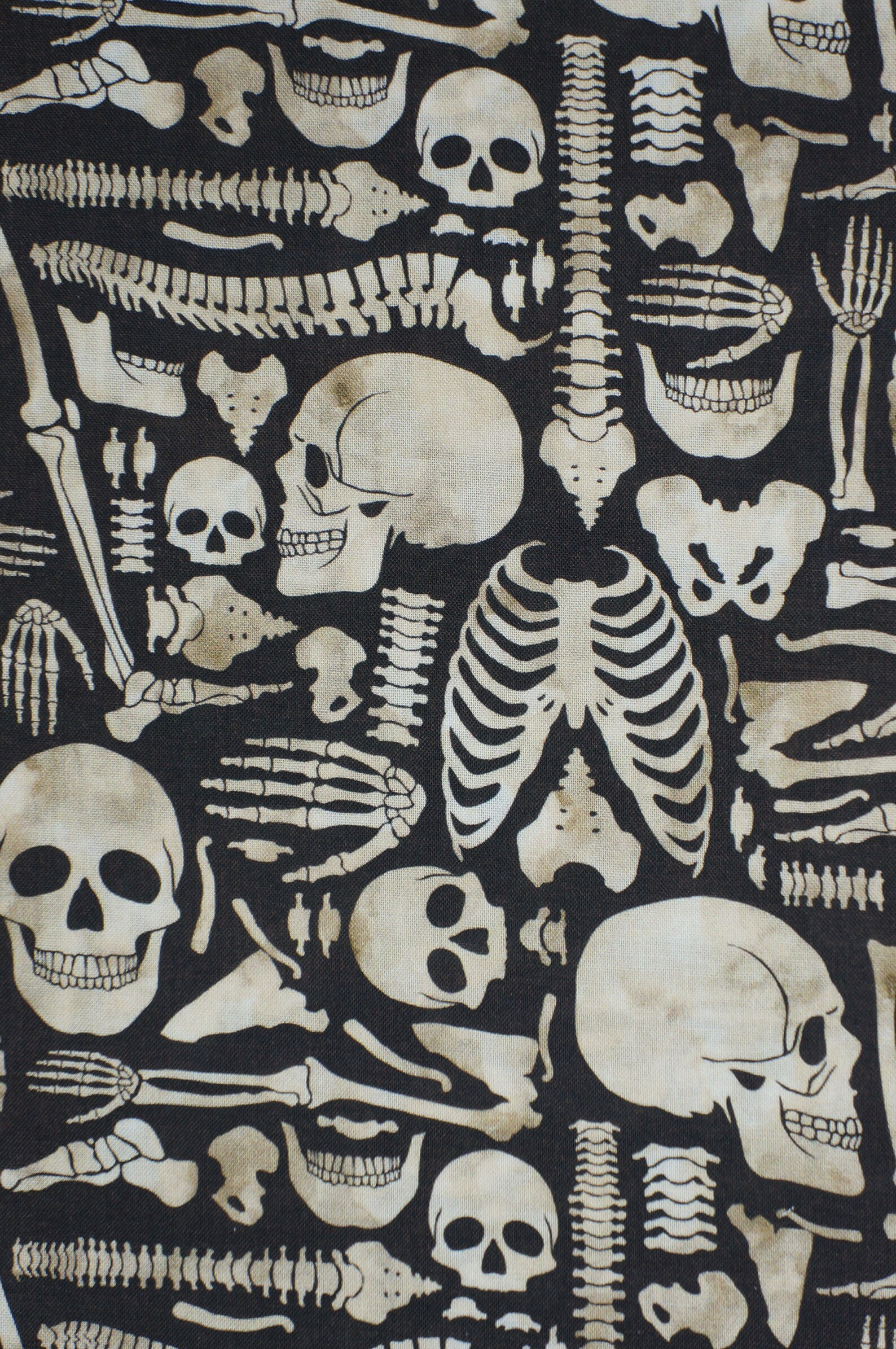 Skeleton Bones Human Bone Fabric Boney Yard Halloween - Etsy