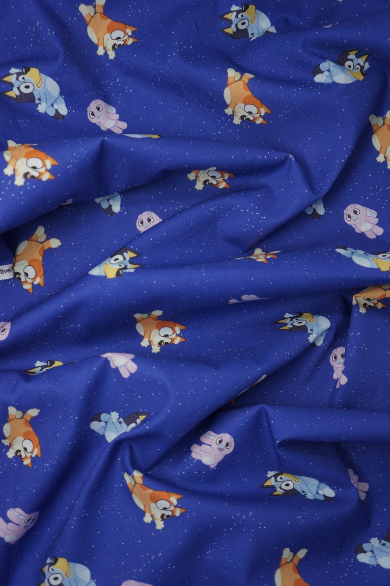 Bluey Fabric Disney Junior Goodnight Bluey Licensed by - Etsy Ireland