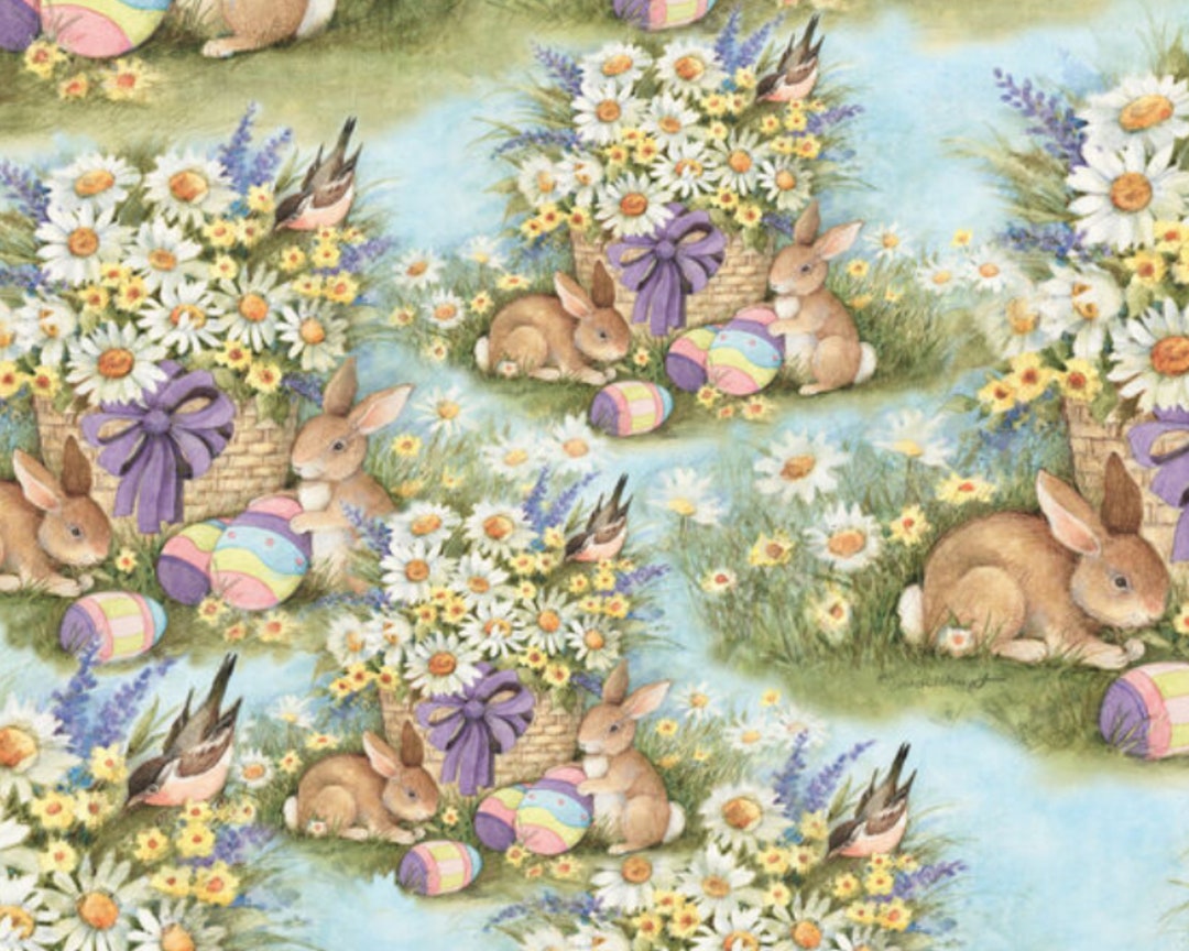 Spring Easter Bunnies With Easter Egg Baskets by Susan Winget Quilting ...