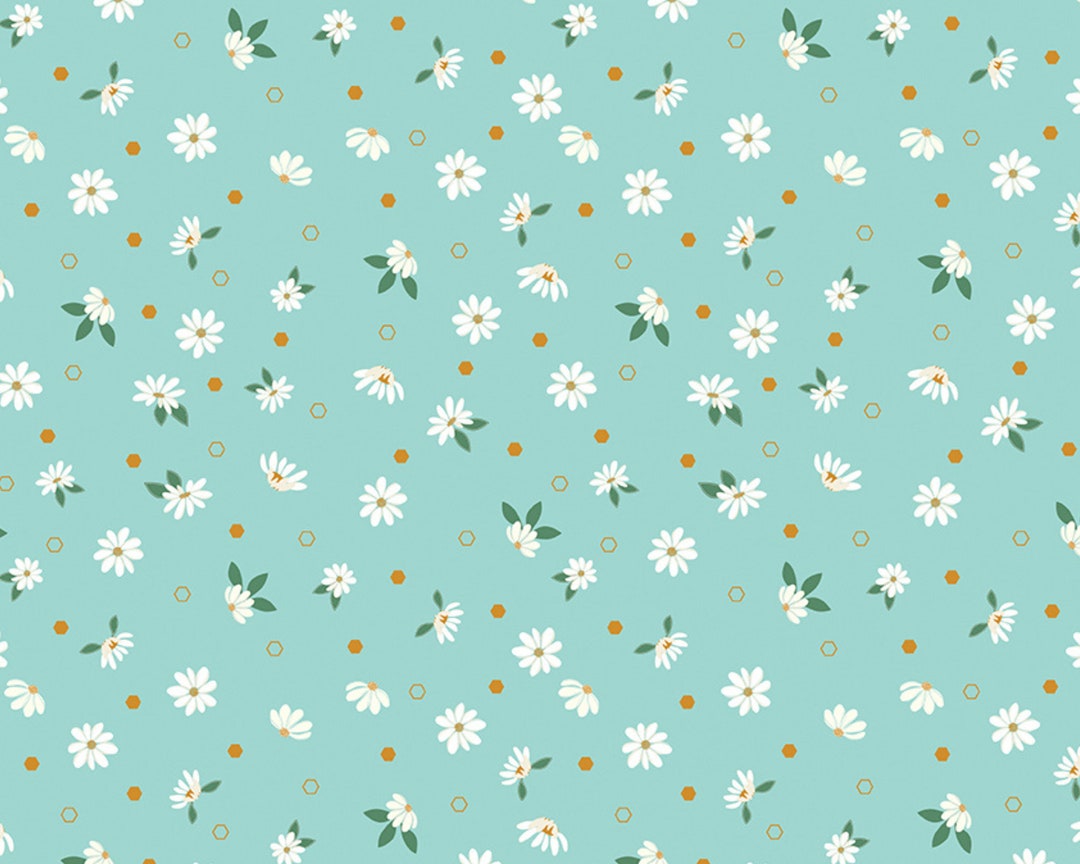 Floral Daisy Fabric, Daisy Fields Floral Scuba Gold Metallic Accents ...