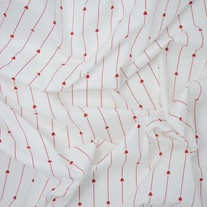 Valentine Heart Fabric, Heart Strings Red on White by J. Wecker Frisch ...