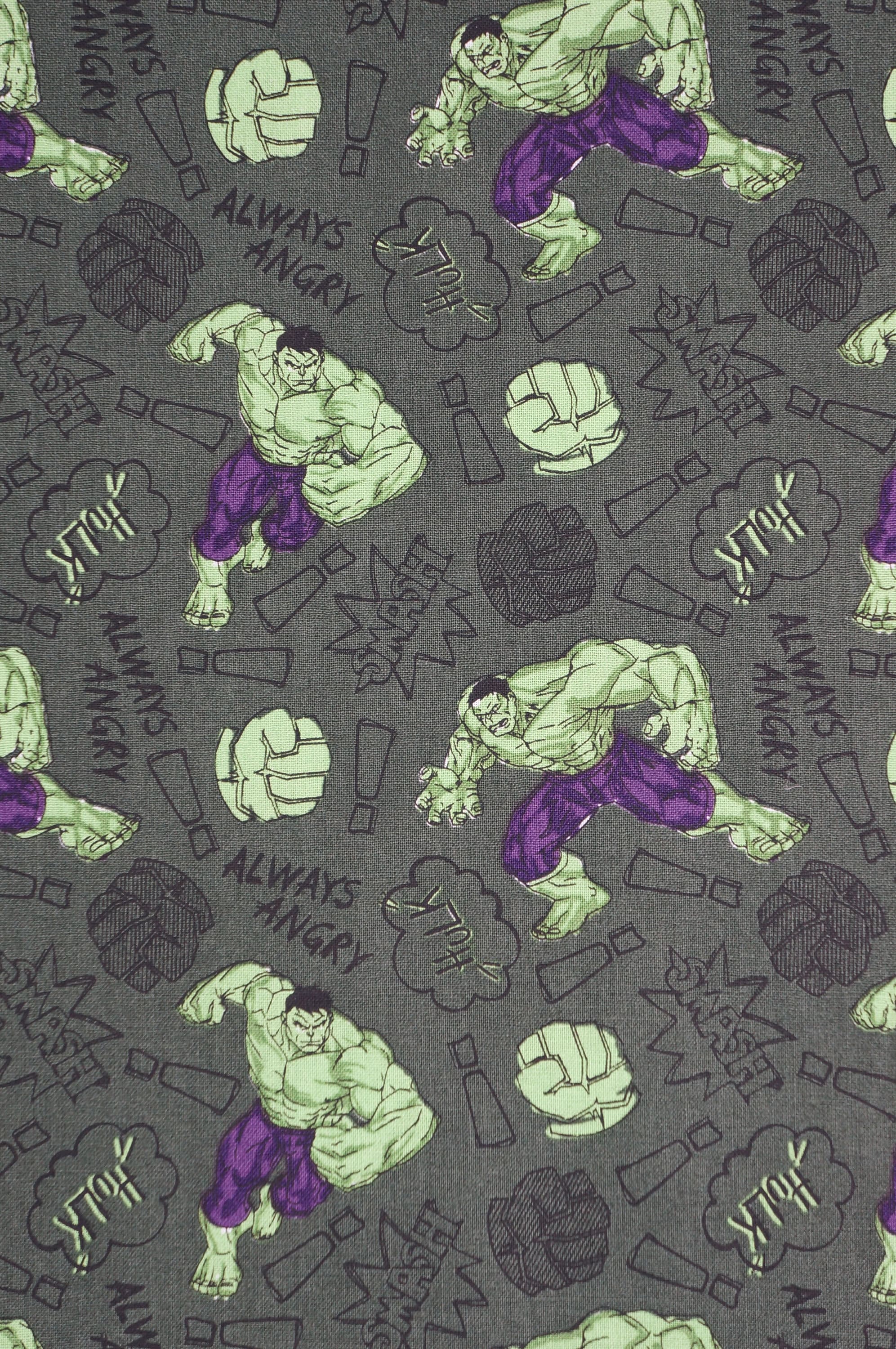 The Incredible Hulk Fabric, Disney Marvel Hulk Doodle Licensed Novelty ...