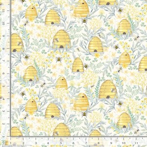 Honey Bee Fabric, Beehive Grove on Cream Home Sweet Home Collection by ...