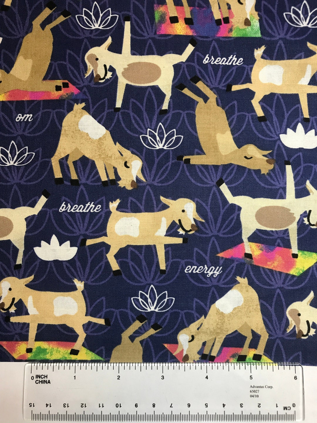 Goat Yoga Novelty Cotton Fabric, Happy Goats, Funny Yoga Fabric ...