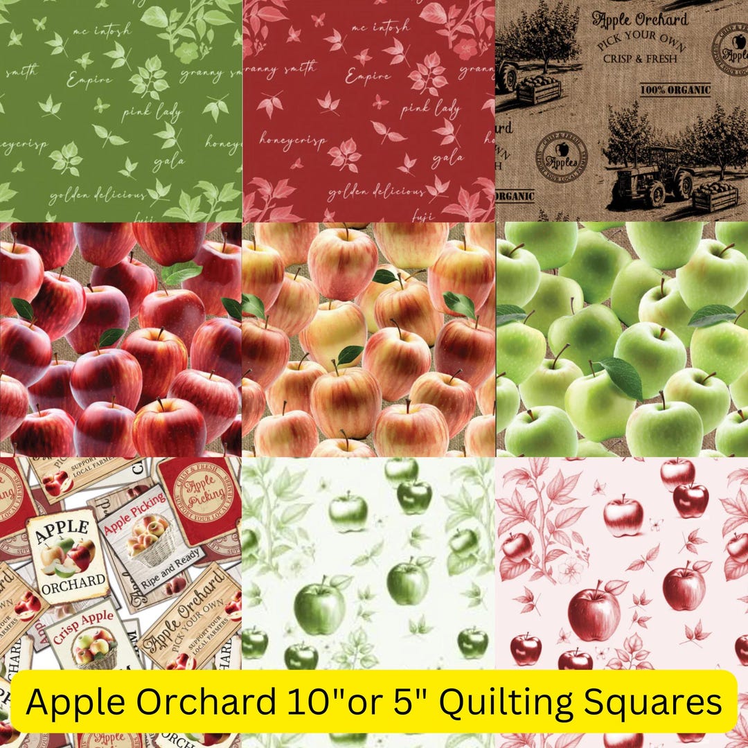 Apple Orchard Quilting Squares Bundle, 10" or 5" Stacker Bundle 42 ...
