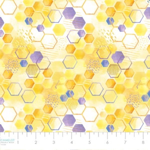 Hexie Fabric, Yellow Hi Honey Hexie From the Welcome to Our Hive ...