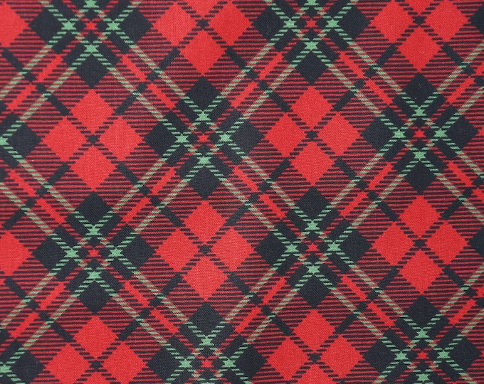 Christmas Plaid Fabric, Red and Green Bias Christmas Plaid Novelty ...