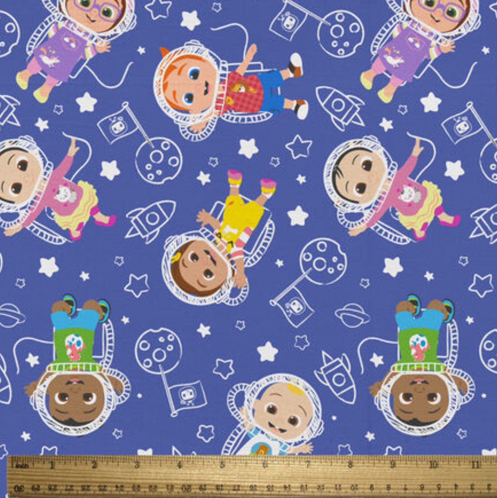 Cocomelon Fabric, Cocomelon in Space Licensed Novelty Cotton Fabric, JJ ...