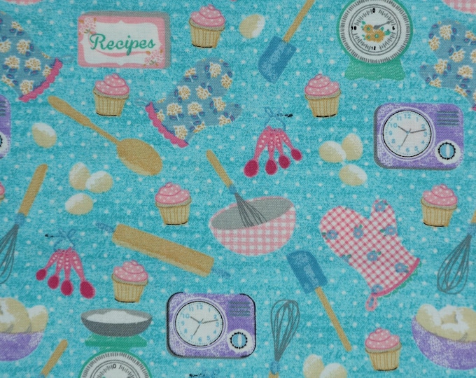 Cooking and Recipes Fabric, Cooking and Baking Novelty Cotton Fabric ...