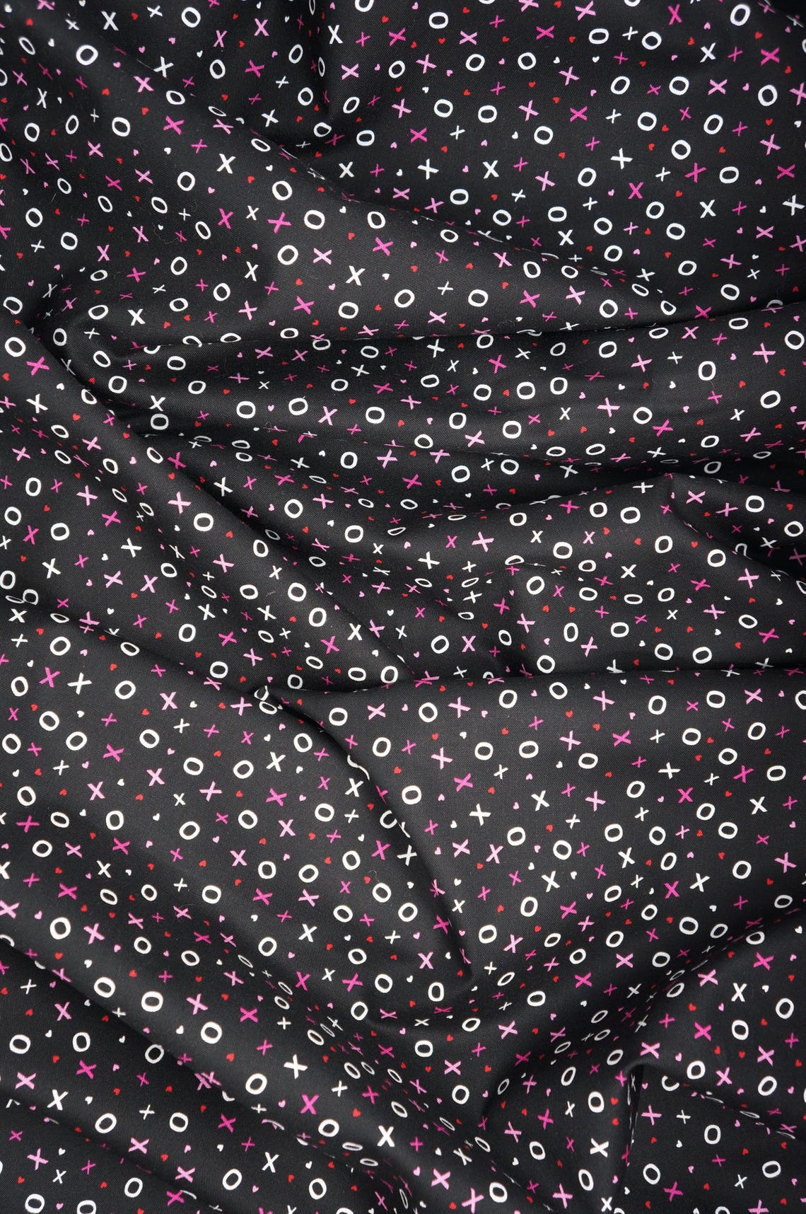 Valentine Fabric, Xos on Black Love You Fur-ever by Greta Lynn for ...