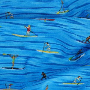 Paddle Board Fabric, Summer Sports Fabric, People Paddle Boarding on ...