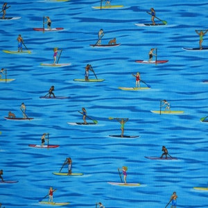 Paddle Board Fabric, Summer Sports Fabric, People Paddle Boarding on ...