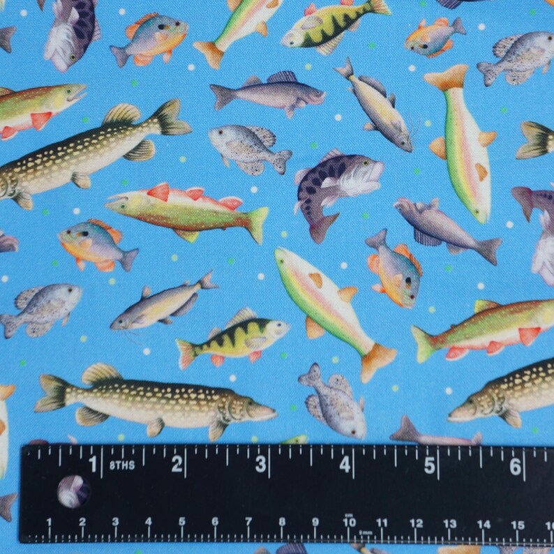 Fish Fabric, Gone Fishing Light Blue Sail Away by Andi Metz for ...