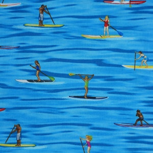 Paddle Board Fabric, Summer Sports Fabric, People Paddle Boarding on ...