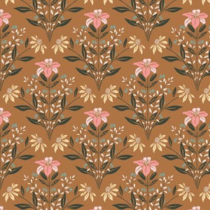 Floral Fabric, Bouquet on Mustard From the Eventide Collection by ...