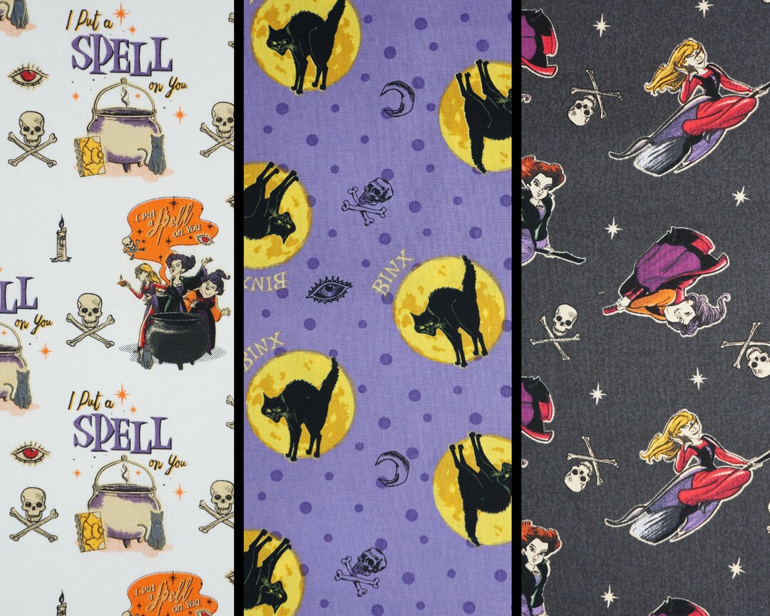 Hocus Pocus Witches and Binx the Cat Disney Licensed Novelty Cotton ...