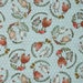 Chicken Fabric, Chickens on a Wire on Light Blue Cottontail Farm by Caverly Smith for 3 Wishes ...