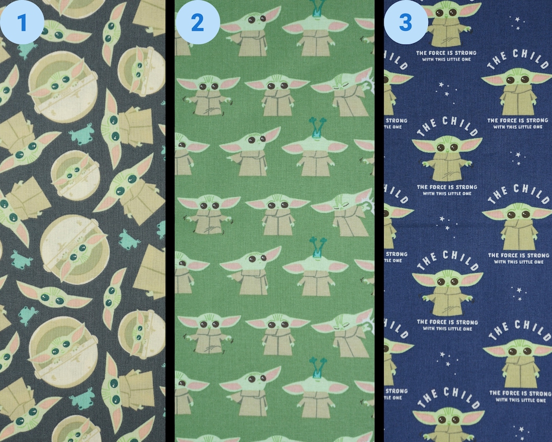 Baby Yoda Fabric, Star Wars Mandalorian Child Frog, the Child Green ...