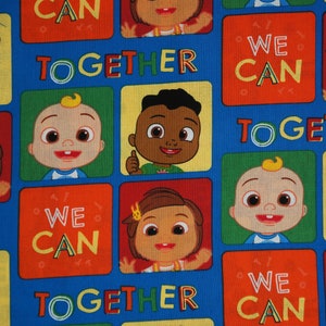 Cocomelon Fabric, Together Block Kids Licensed by David Textiles, Inc ...