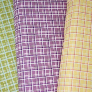 Spring Plaid Fabric, Hello Spring Plaid Green, Yellow or Lavender by ...