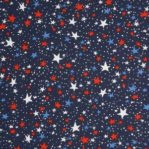 Patriotic Stars Fabric, Patriotic Red White and Blue Stars on Navy ...