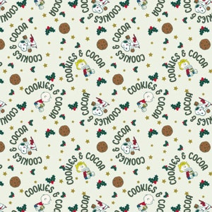 Snoopy Christmas Fabric, Peanuts Christmas Gathering Licensed Novelty ...