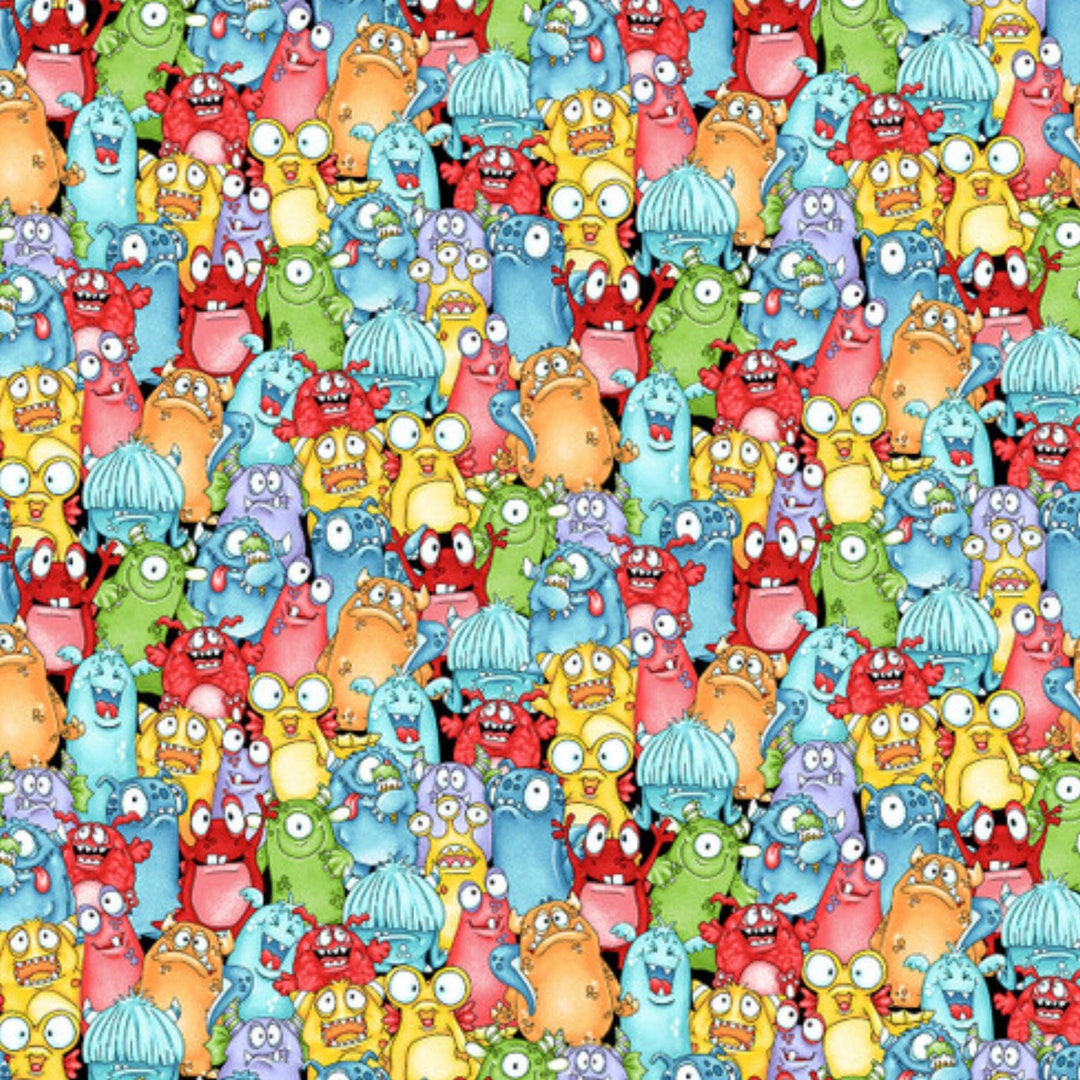 Monster Glow in the Dark Fabric, Packed Monsters Glow Monster'ocity by ...