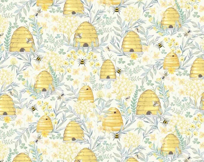 Honey Bee Fabric, Beehive Grove on Cream Home Sweet Home Collection by ...
