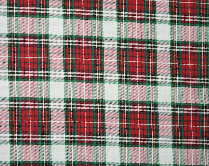 Christmas Plaid Fabric, Red and Green Christmas Plaid Novelty Cotton ...