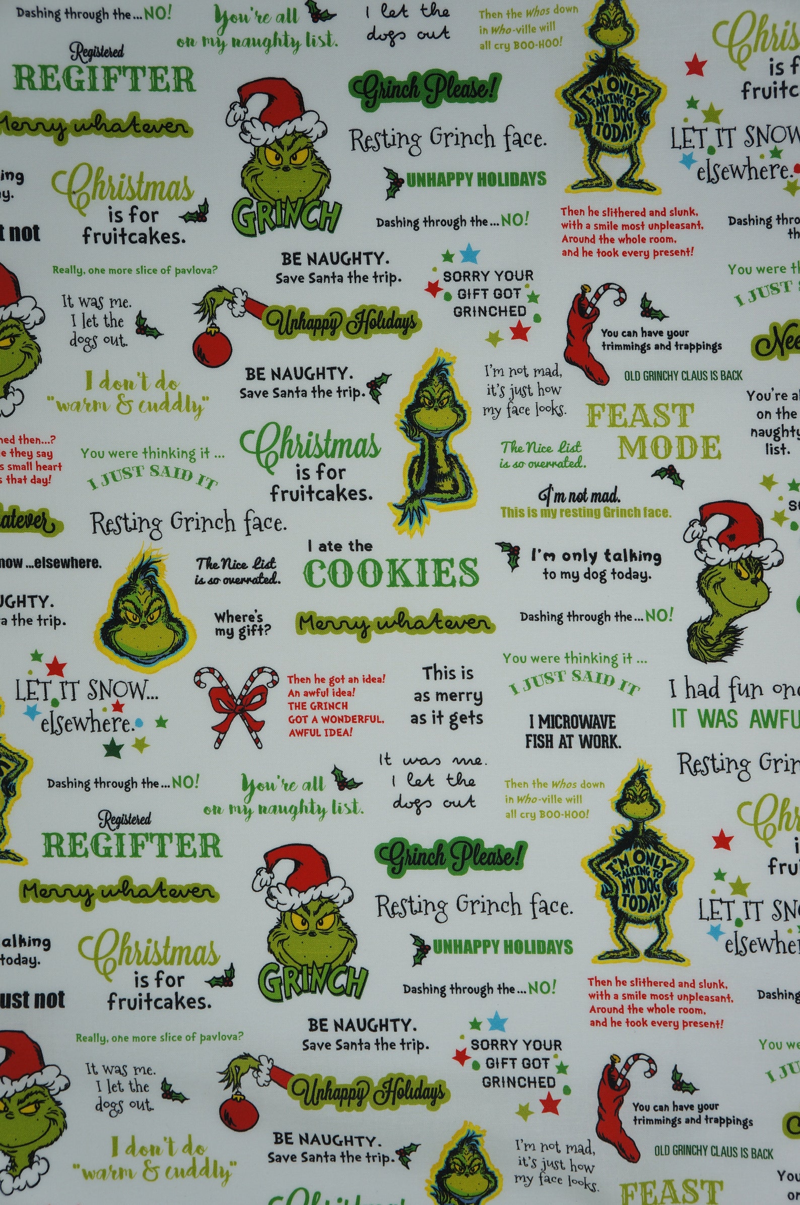 Grinchy Words, the Grinch on White Dr. Seuss How the Grinch Stole ...
